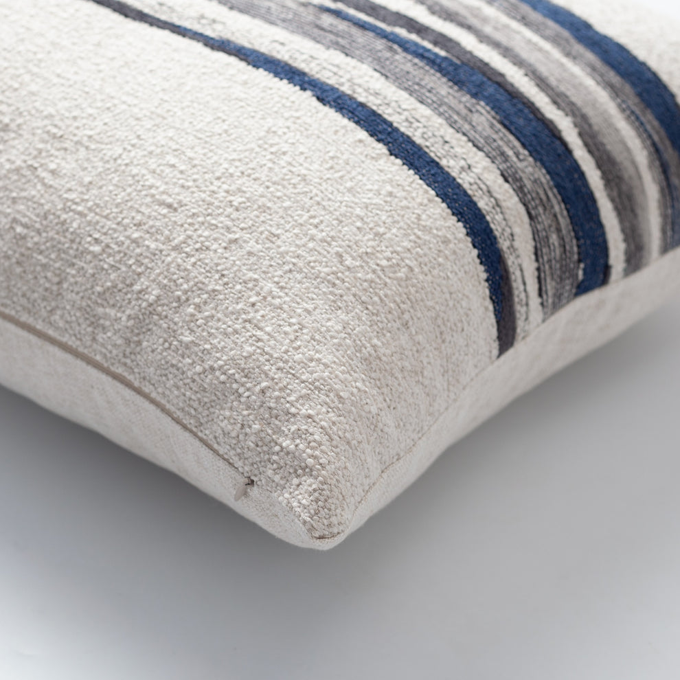 Combos | Navy Blue Textured Abstract Striped Neutral Square 20"x20 ...