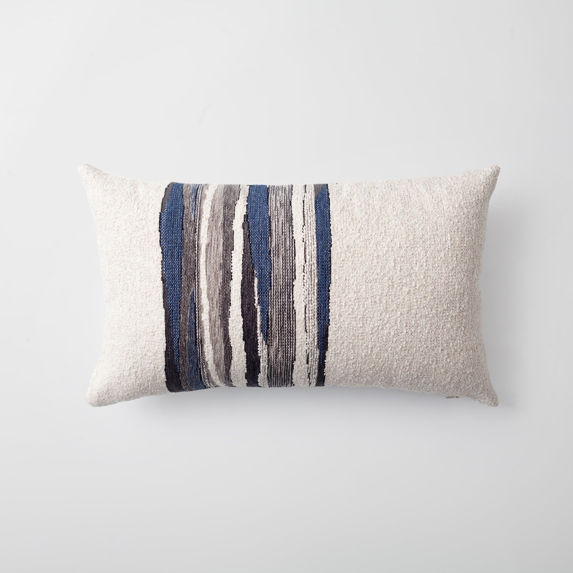 Combos | Navy Blue Textured Abstract Striped Neutral Lumbar 12"x20 ...