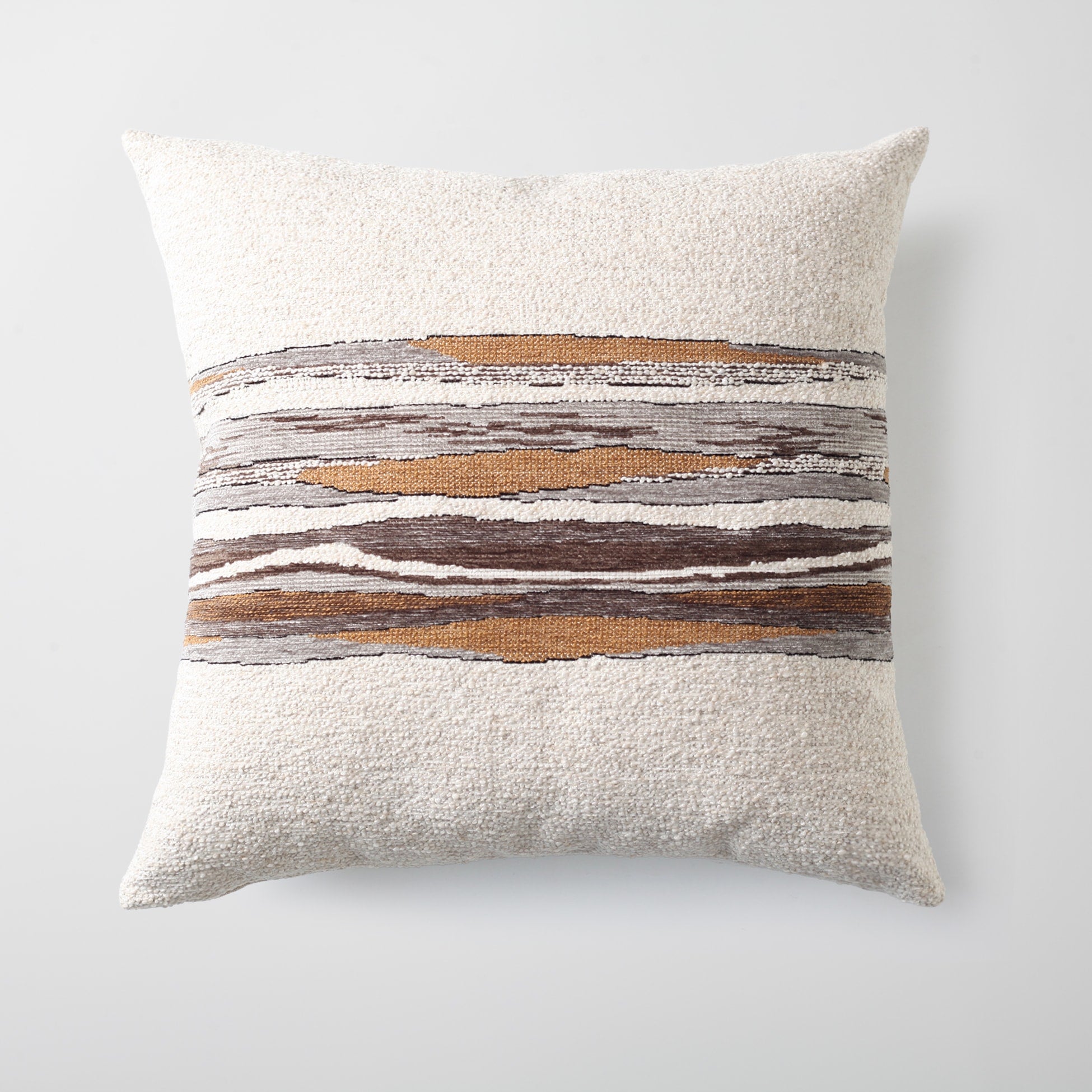Combos | Mustard Textured Abstract Striped Neutral Square 20"x20 ...
